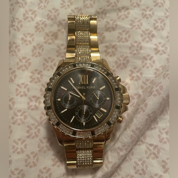 Michael Kors | Jewelry | Michael Kors Watch Gold With Crystal Accent ...